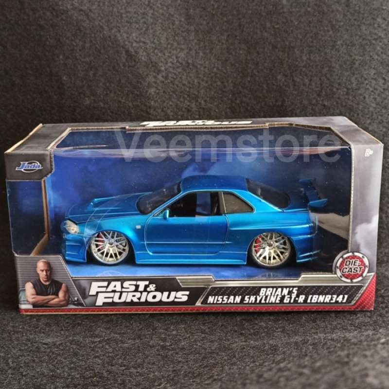 Promo Die Cast 1:24 Nissan Skyline GTR R34 Bryan Fast and Furious [JADA ...