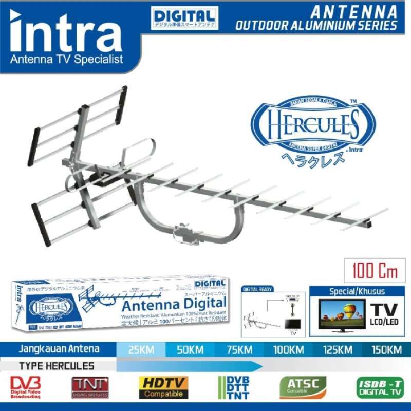 Jual Antena Tv Outdoor Digital Intra Hercules 100 Cm + Free Kabel 13 ...