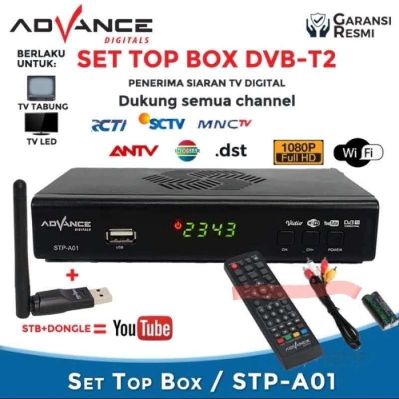 Jual Advance Set Top Box Stb Stp-a01 Dvb-t2 + Dongle Wifi Advance Wf-01 Di Seller Emma Store ...