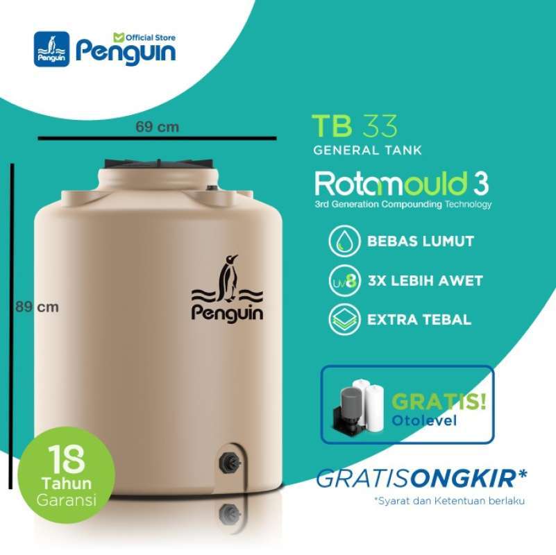 Promo TANGKI AIR/ WATER TANK/ TOREN MERK PENGUIN 300 LITER Diskon 23% ...