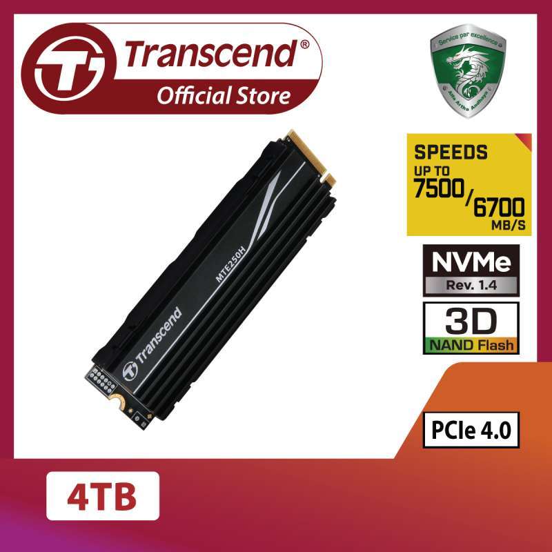 Jual TRANSCEND SSD M.2 PCIe 4.0 MTE250H NVME GEN 4x4 [HEATSINK] - 4TB ...
