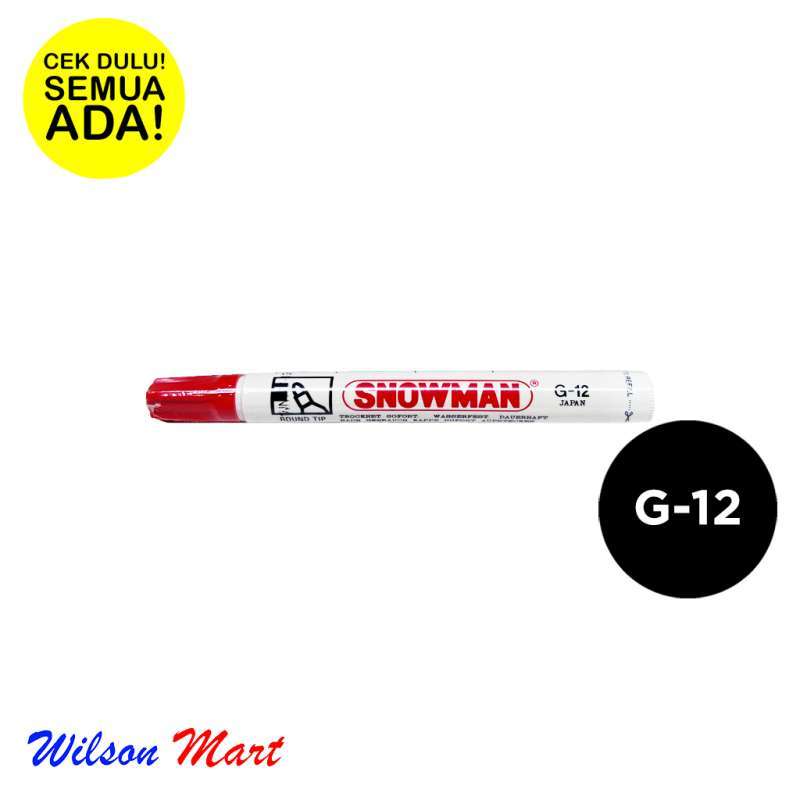 Jual Spidol Snowman Permanent Marker G 12 Merah 🏷️ Original Terbaru ...