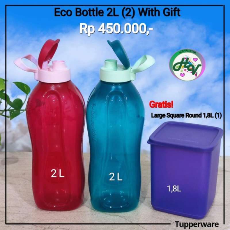 Promo Tupperware Botol Minum 2 Liter Diskon 35% di Seller Kasamso Elite ...