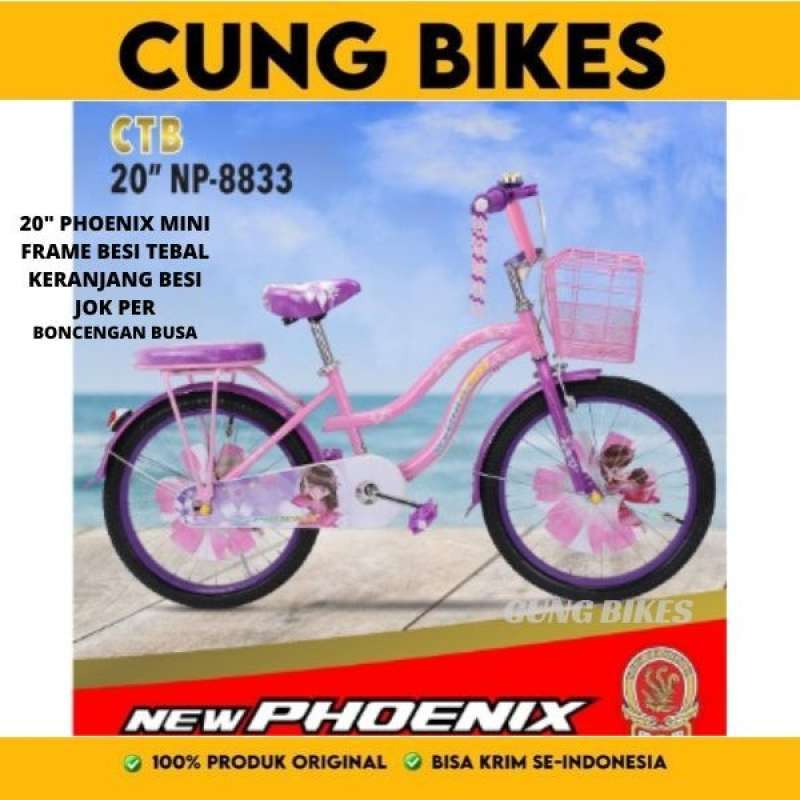 Promo Sepeda Mini Perempuan PHOENIX 20 Inch keranjang dan boncengan ...