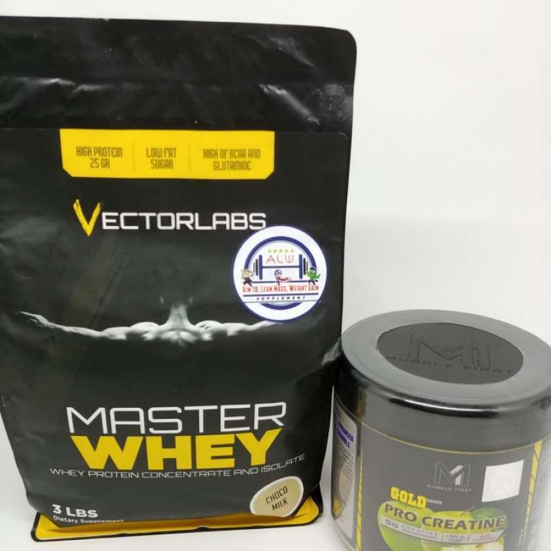 Jual Master Whey 3 lbs Vectorlabs + M1 Gold Pro Creatine di Seller ...