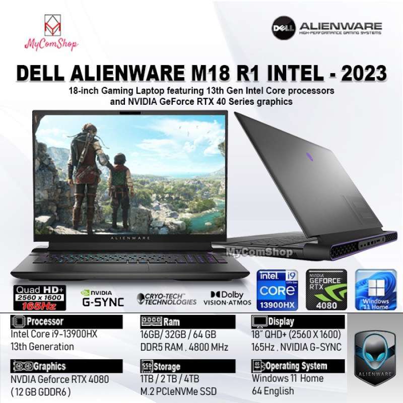 Jual Dell Alienware M18 R1 I9-13900hx 16gb Ram 1tb Ssd Rtx 4080 12gb Di Seller Mycomshop ...