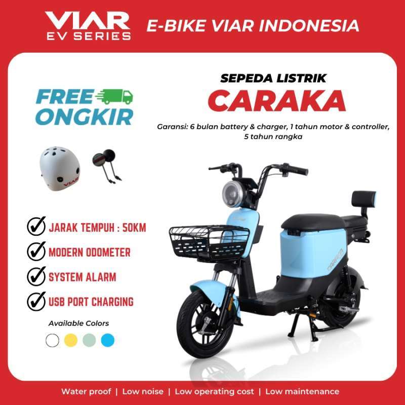 Promo SEPEDA LISTRIK VIAR CARAKA - ORIGINAL - GARANSI RESMI Diskon 31% ...
