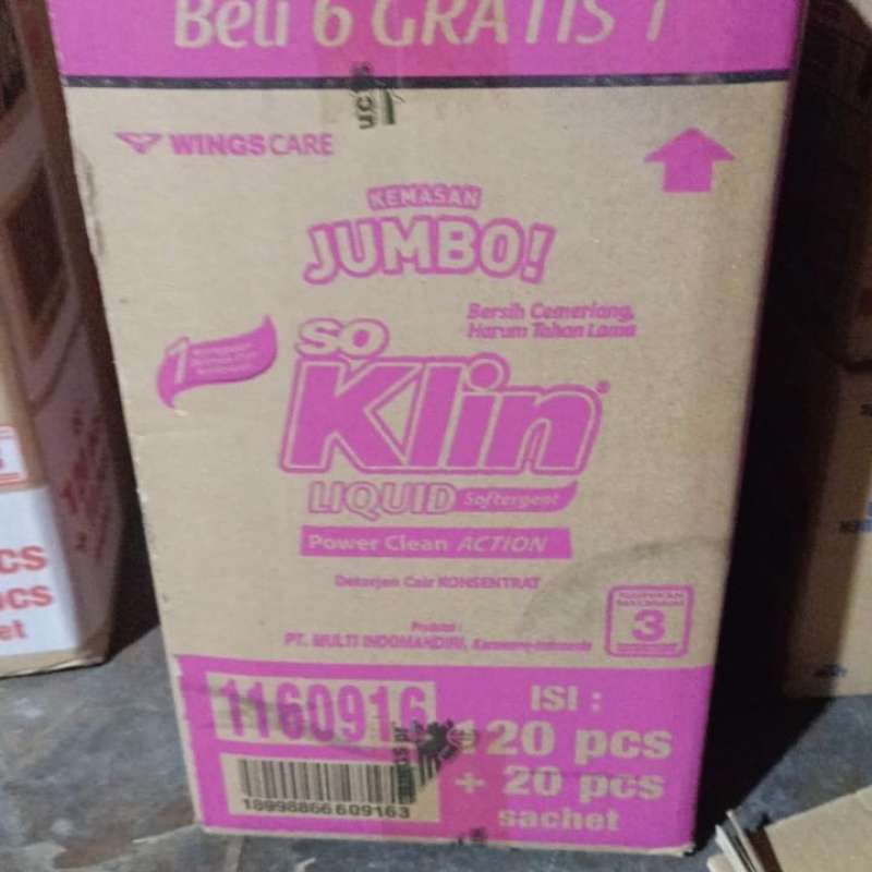 Jual 1 Dus Deterjen Cair Soklin Liquid Jumbo Sachet 45ml Isi 120 Sachet ...