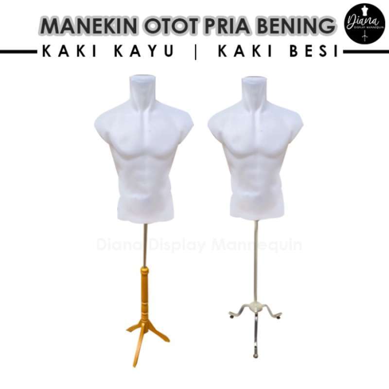 Jual Patung Manekin Pria Setengah Badan 1 Set Dengan Kaki Kayu Atau ...