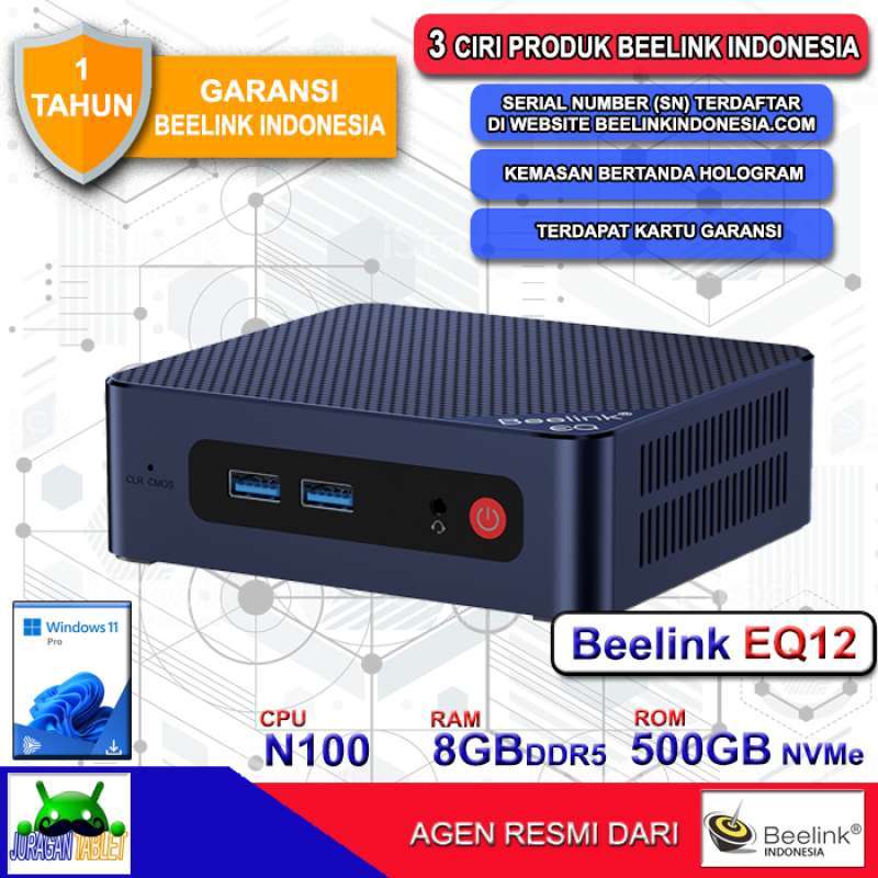 Jual Mini PC Beelink EQ12 N100 8GB DDR5 500GB SSD NVMe WiFi6 HDMI Windows 11 Pro di Seller ...