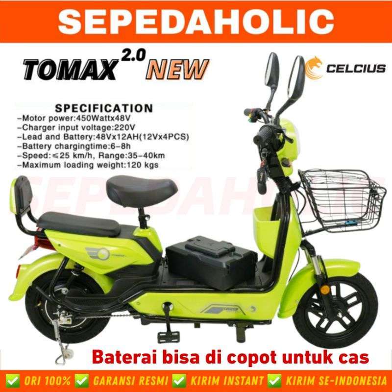 Promo Sepeda Listrik Celcius Tomax 2.0 New 450 Watt Electric E Bike ...