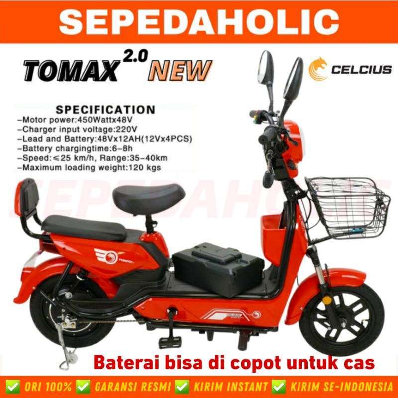 Promo Sepeda Listrik Celcius Tomax 2.0 New 450 Watt Electric E Bike ...