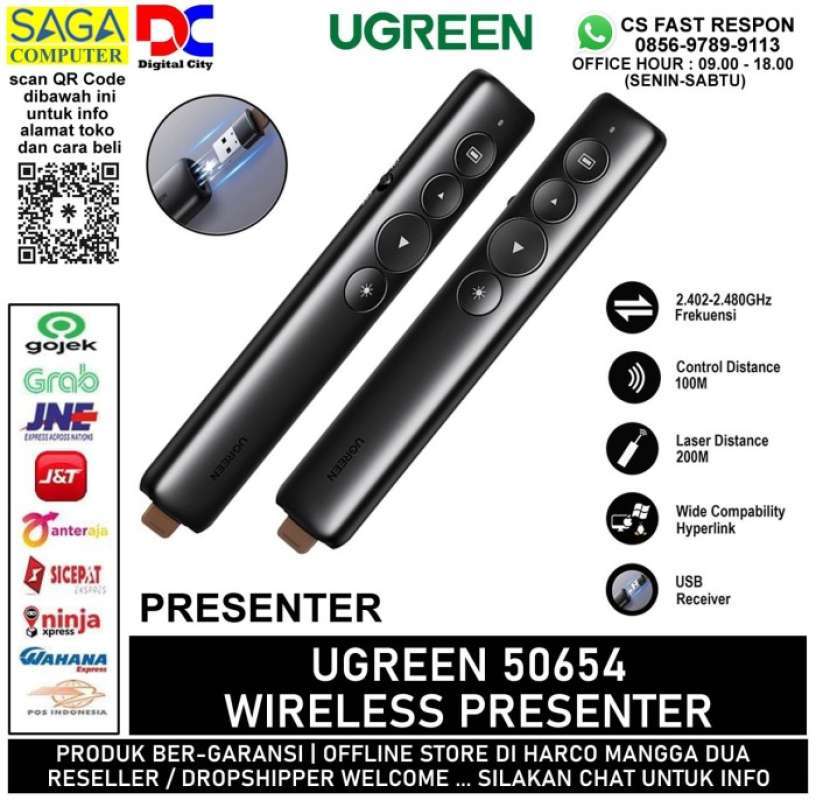 Jual Ugreen Laser Pointer Remote Control Presenter Wireless 2.4Ghz - 50654 di Seller Oktarabaya ...