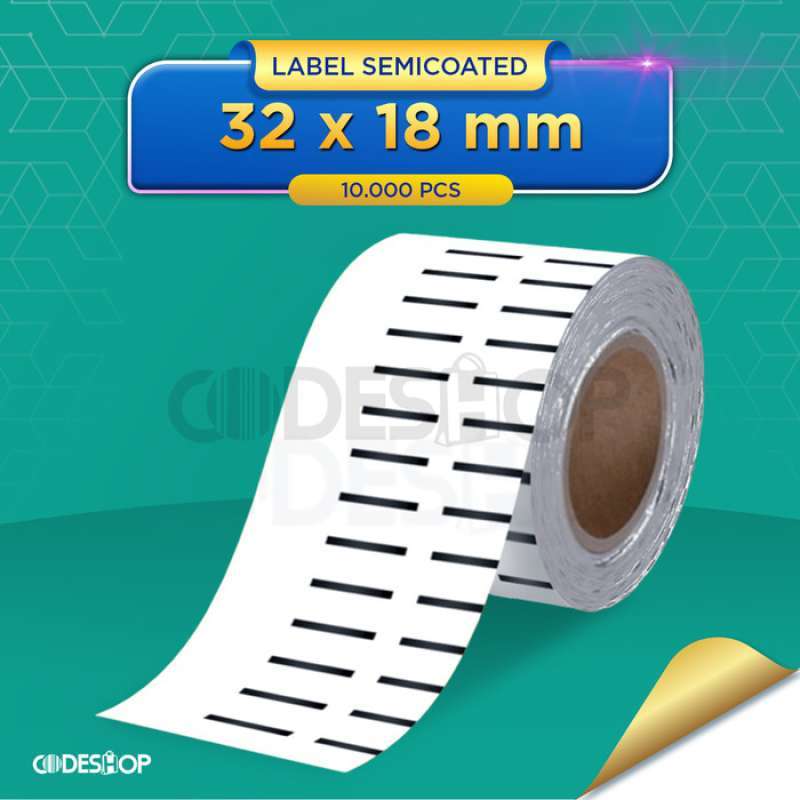 Jual Codeshop Stiker Label Barcode 32 x 18mm Thermal 3 Core isi 10000 ...