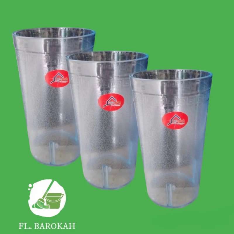 Promo Gelas mika bening 400 ml plastik/Gelas plastik Mika alexis Diskon ...