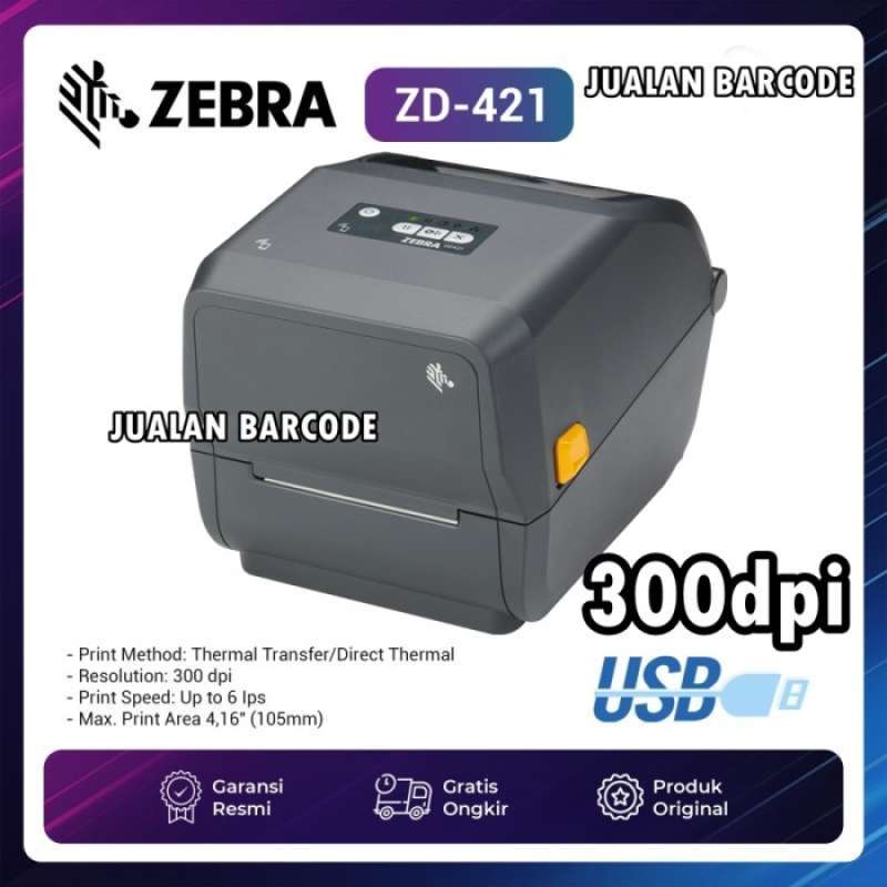 Jual Gk420T Gk 420T Gk-420T Gk420 T Zebra Printer Label Barcode - ZD421 300USB di Seller ...