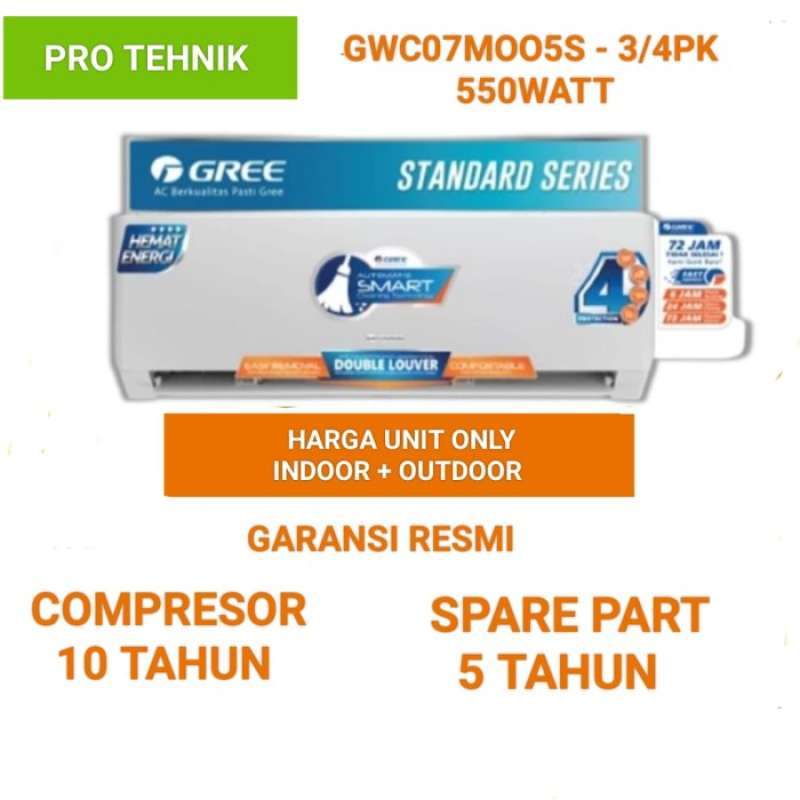 Promo Ac Split Gree Gwc07Moo5S-3/4Pk -550Watt Harga Unit Only Diskon 17 ...