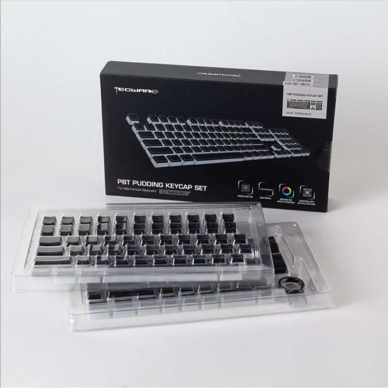 Promo Tecware Pbt Pudding Black Keycap Set For Mechanical Keyboard ...