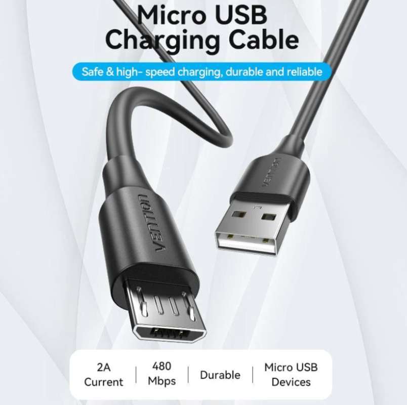 Jual Vention Kabel Charger Data Micro USB Android Fast Quick Charging ...