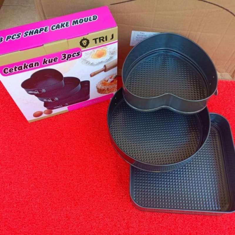 Promo Cetak Kue Set/Loyang Bongkar Pasang/Cetakan Kue 3 Pics Set Teflon ...