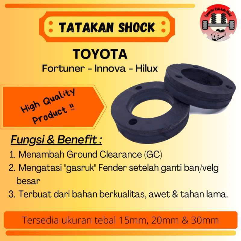 Jual Karet Tatakan Shock Depan Lift Kit Toyota Fortuner Innova Hilux di ...