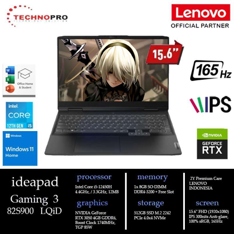 Promo Lenovo IdeaPad Gaming 3 15IAH7 LQID || Intel Core i5-12450H 8GB 512GB RTX 3050 4GB Windows ...