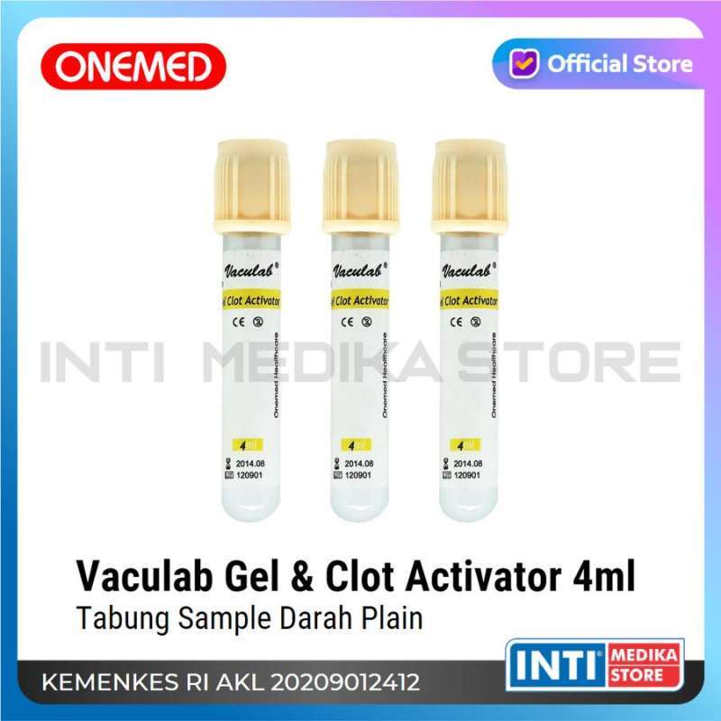 Jual ONEMED - Tabung Darah Vaculab GEL & CLOT ACTIVATOR 4ml Onelab One ...