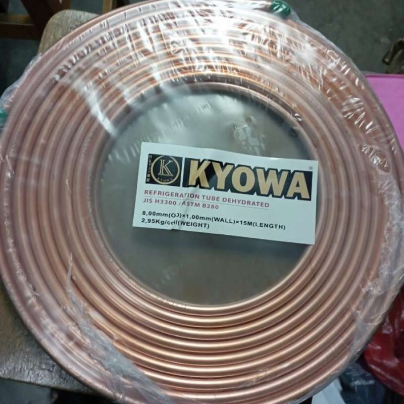 Jual Tubing Tembaga 8Mm X Tebal 1.0. Kyowa. Roll 15 Meter. Copper Tube. - Multicolor di Seller ...