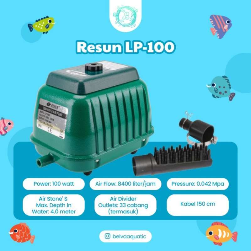 Promo Resun Lp 100 Air Pump Aerator Pompa Udara Kolam Blower Kolam ...
