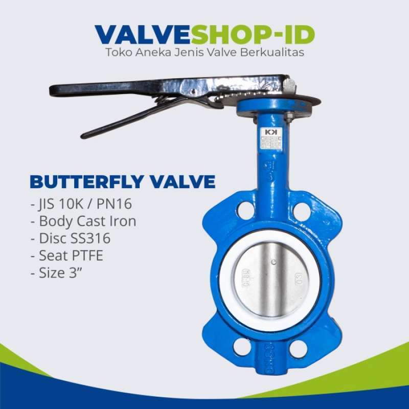 Promo Butterfly Valve Size 3 Inch Cast Iron Jis 10K Seat Ptfe Diskon 33 ...