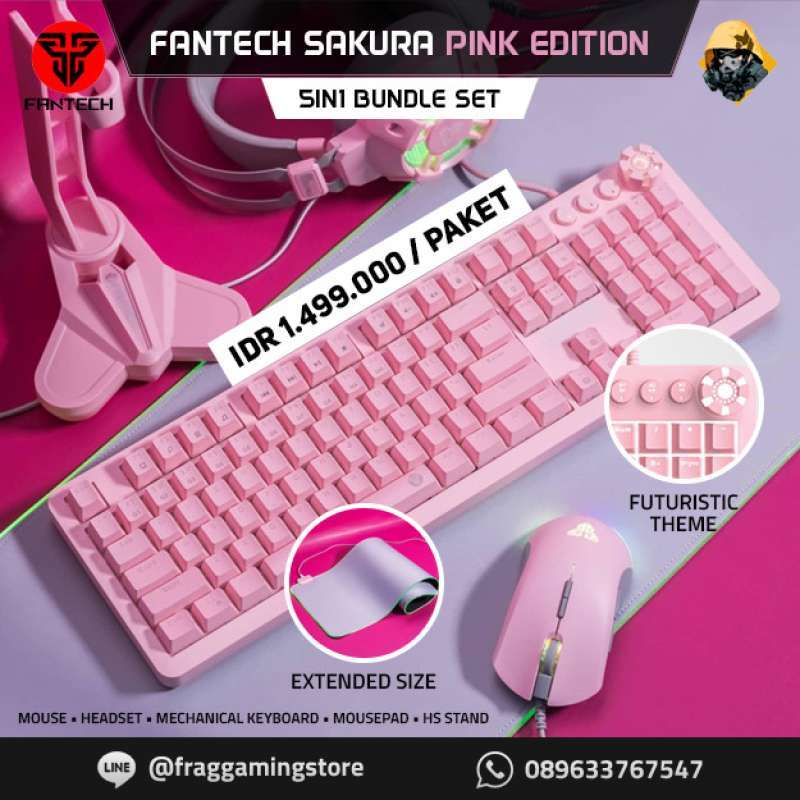 Promo Fantech Sakura Edition Fullset Gaming Keyboard Mouse Headset ...