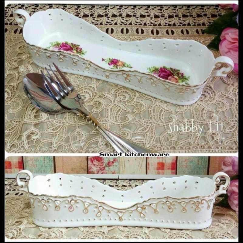 Promo Tempat Sendok Keramik Capodimonte Rose Garden Diskon 21% di ...