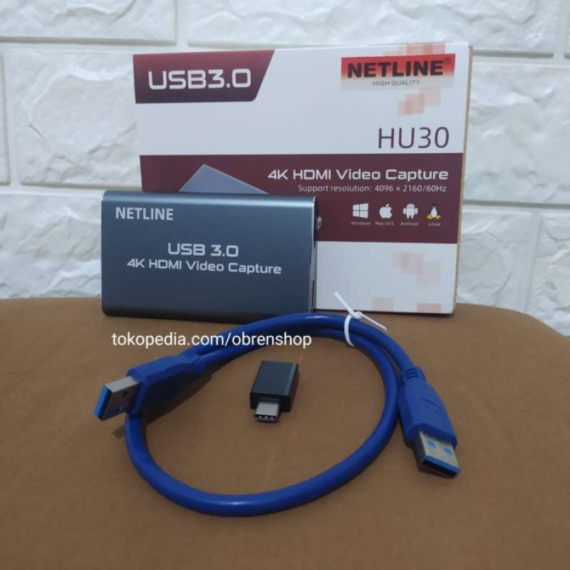 Promo Usb 3.0 Hdmi Video Capture 4K 60Fps With Port Mic Netline Hu30 ...