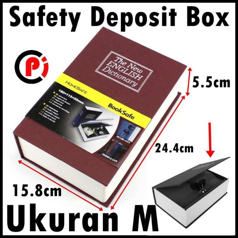 Jual Safety Security Deposit Box Storage Dengan Kunci Model Buku Ukuran ...