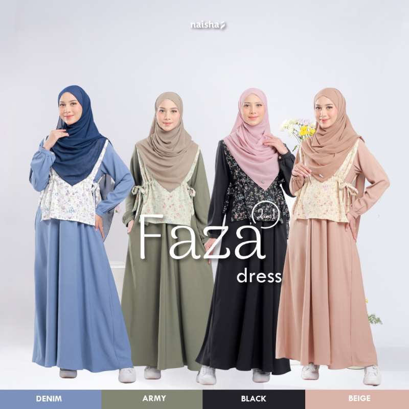 Jual Naisha Hijrah Faza Dress 2in1 - XL Denim di Seller bynaisha.id ...