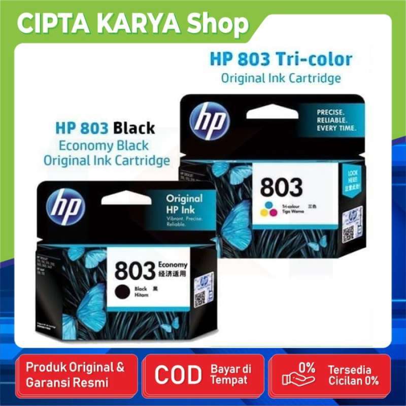 Promo 1 Set Tinta HP 803 Black & Tri-color Original Ink Cartridge ...
