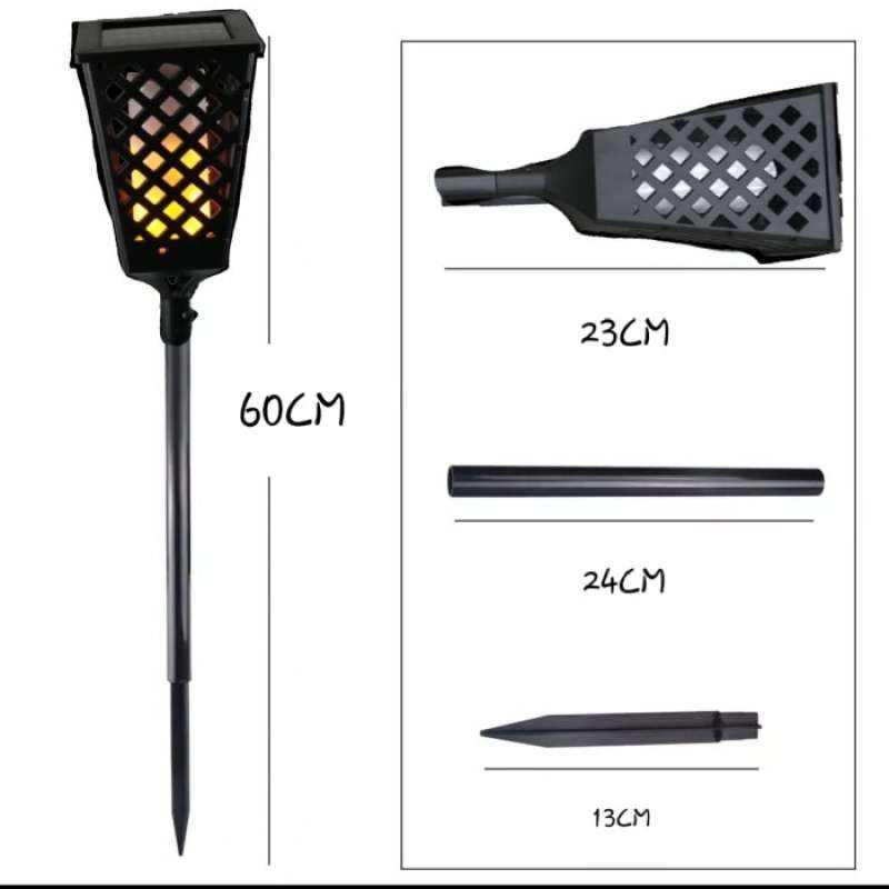 Promo Lampu Obor Api 51 Led Tenaga Surya Otomatis. Untuk Taman Tembok ...