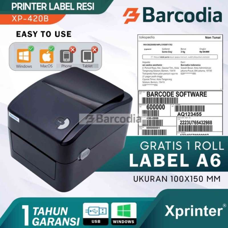 Promo Printer Barcode Thermal / Label Printer Xp-420B Bi-420B 110Mm ...