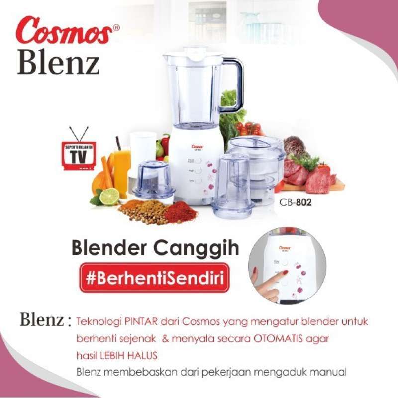 Promo Blender Plastik Cosmos Cb 802 - 4 In 1 - Automatic Stop. 1.2L ...