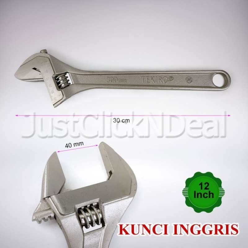 Promo Tekiro Kunci Inggris 12 18 Inch Adjustable Wrench Chrome - 12 ...