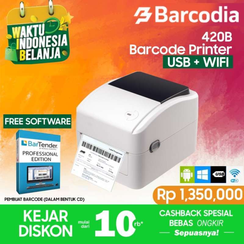 Promo Printer Thermal Label Barcode Resi Tanpa Tinta Usb/Bluetooth/Wifi ...