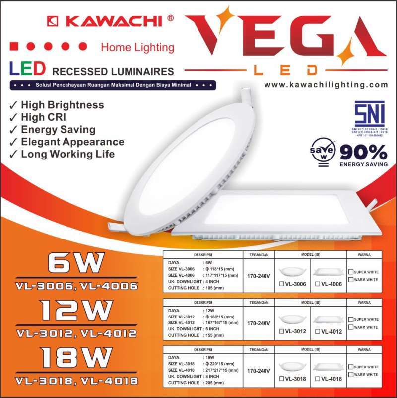 Jual LAMPU PLAFON/LED DOWNLIGHT/LED CEILING IB 12WATT PETAK & BULAT ...