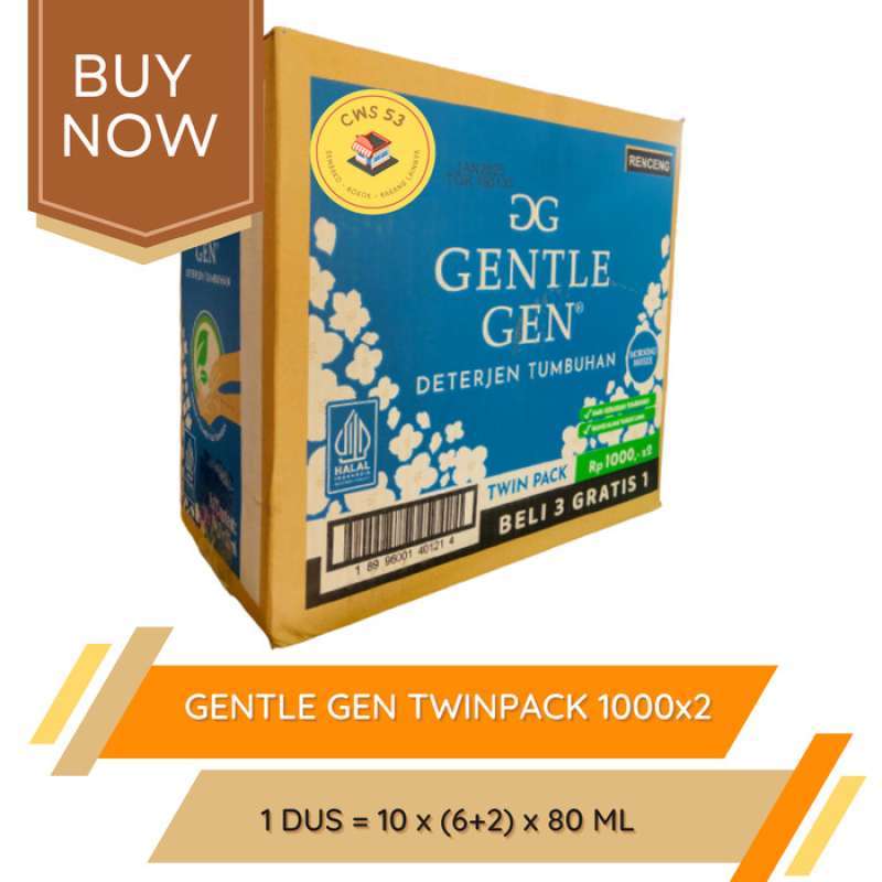 Jual Detergen Gentle Gen Twinpack [ 80 Ml/10 Pak/(80x2) Pcs/1 Karton ...