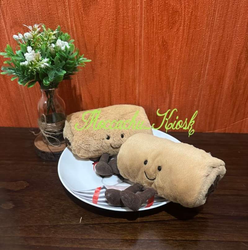 Jual Jellycat Amuseable Pain Au Chocolat / Boneka Roti Coklat di Seller ...
