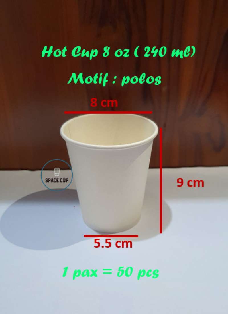 Promo Paper Hot Cup Gelas Kertas 8 oz 240 ml POLOS 1000 pcs Diskon 33% di Seller Dapuran Ndeso ...