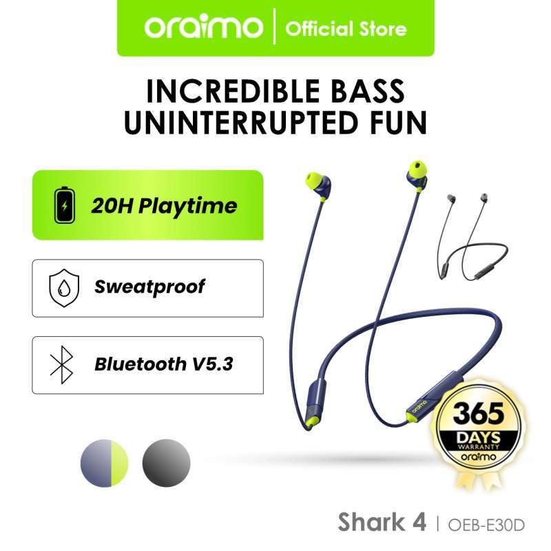 Jual Oraimo Wireless Bluetooth Headset v5.3 Shark 4 Fast Charging OEB ...
