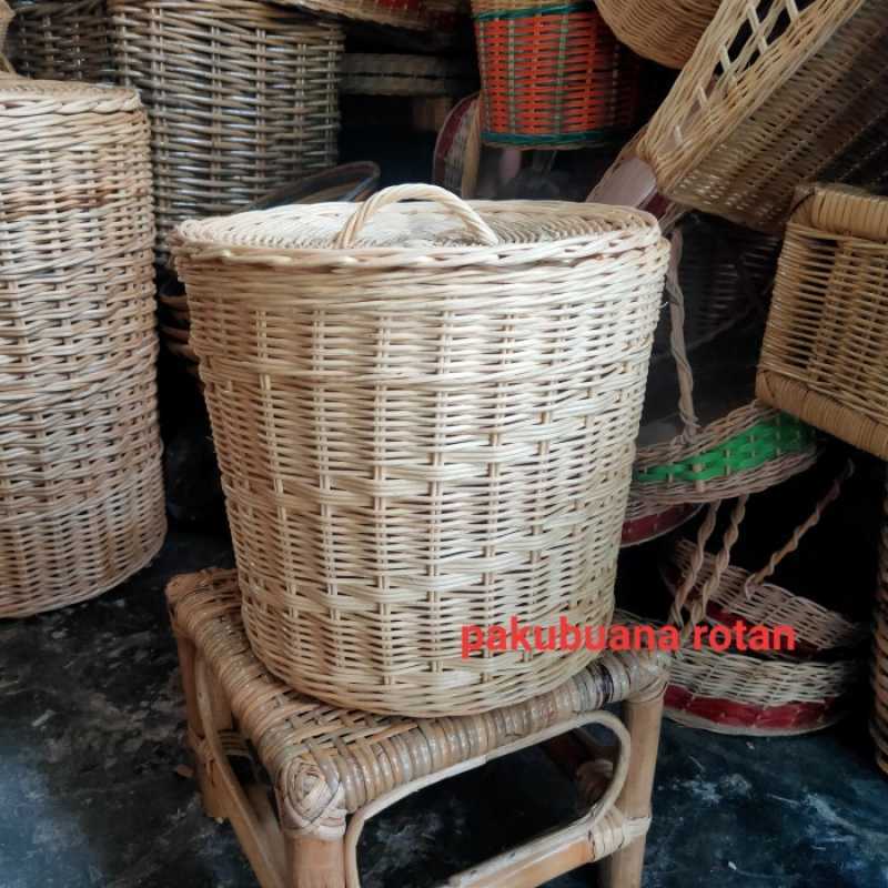 Promo Gratis Ongkir Tempat Sampah/Cover Pot Rotan Motif Liris Diskon 35 ...