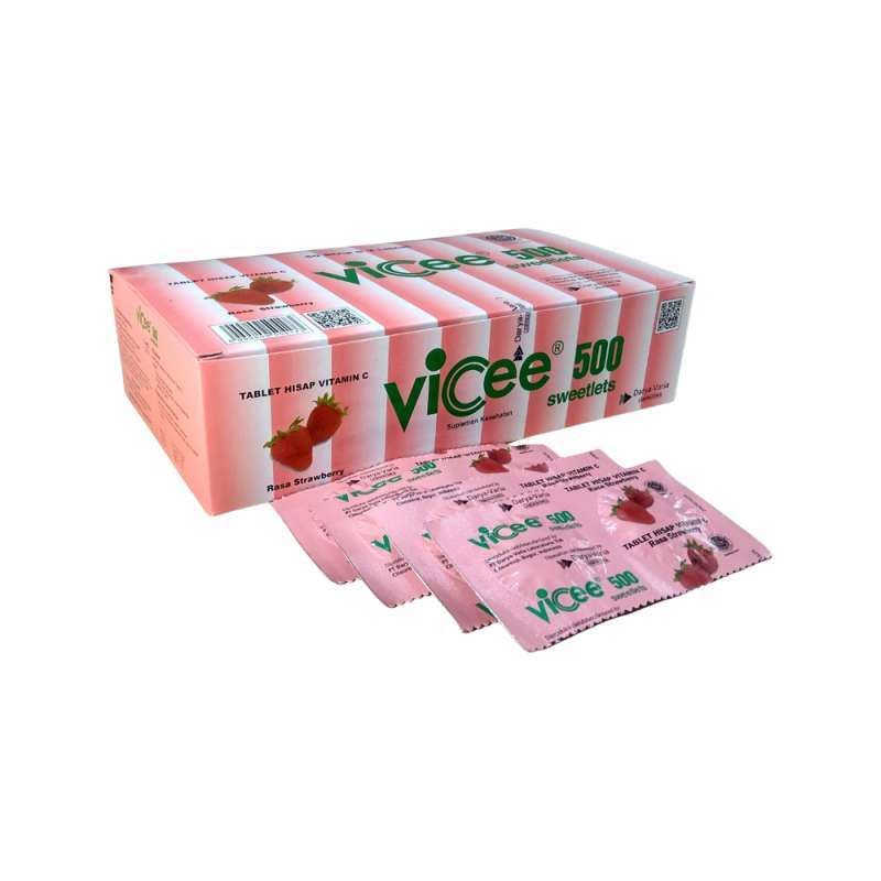 Jual Vitamin C Vicee 500 mg Sweetlets Rasa Strawberry Tablet Hisap Daya ...