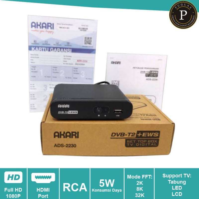 Promo Set Top Box Akari ADS-2230 + EWS DVD-T2 Digital Receiver TV LCD ...