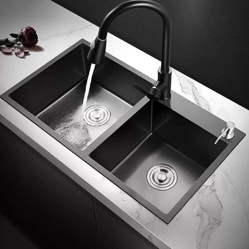 Jual Kitchen Sink Jkm 8245 Black Sus 304/bak Cuci Piring Lengkap Di ...